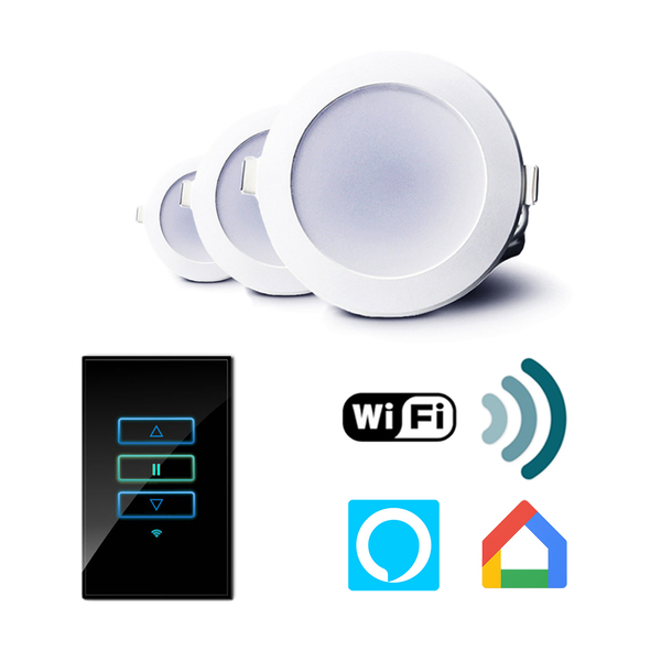 20 x Downlight + WIFI Dimmer Switch - Black Face Cover