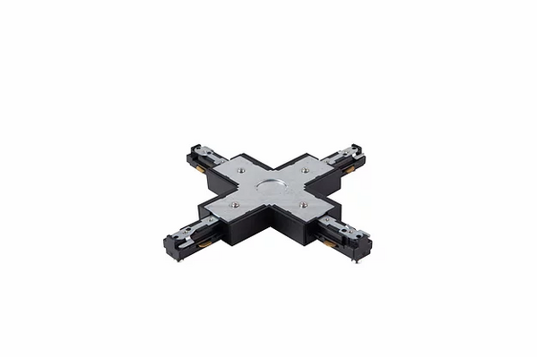 X Shape Conner Connector for 3 Wire Track | White / Black