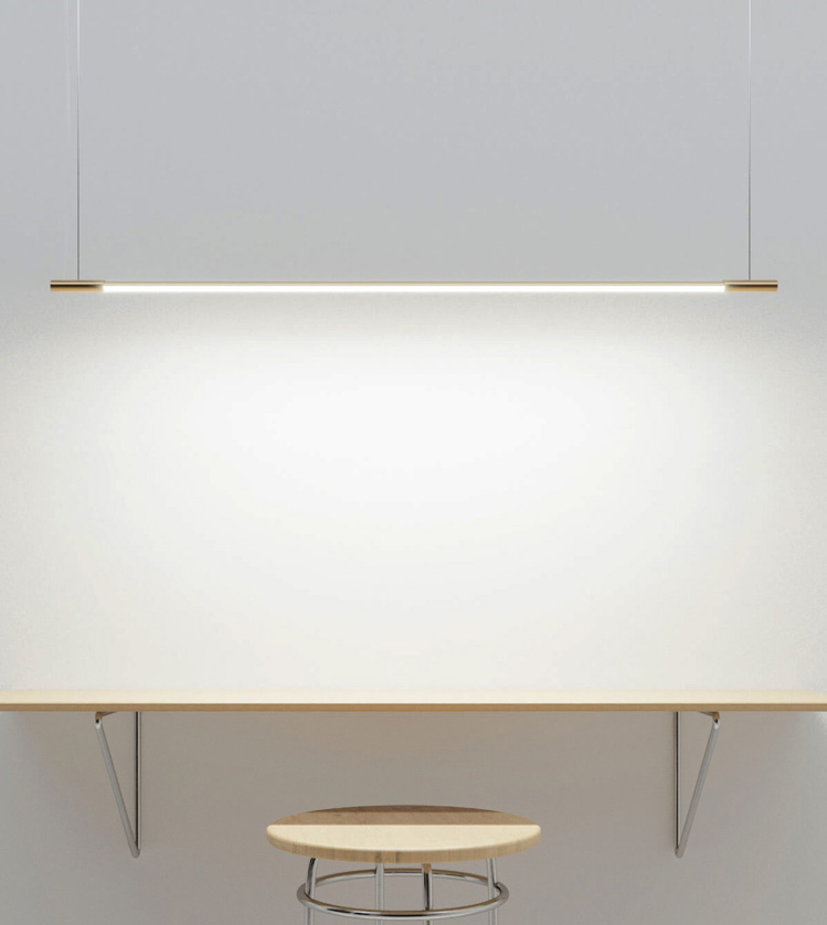 LED Linear Pendant | Brass Stick | 1.2m 3CT Dimmable | Single Bar 25W ...