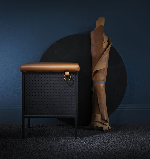 Danish Corridor Bench With Storage | Metal Mesh Base | Black Base ...